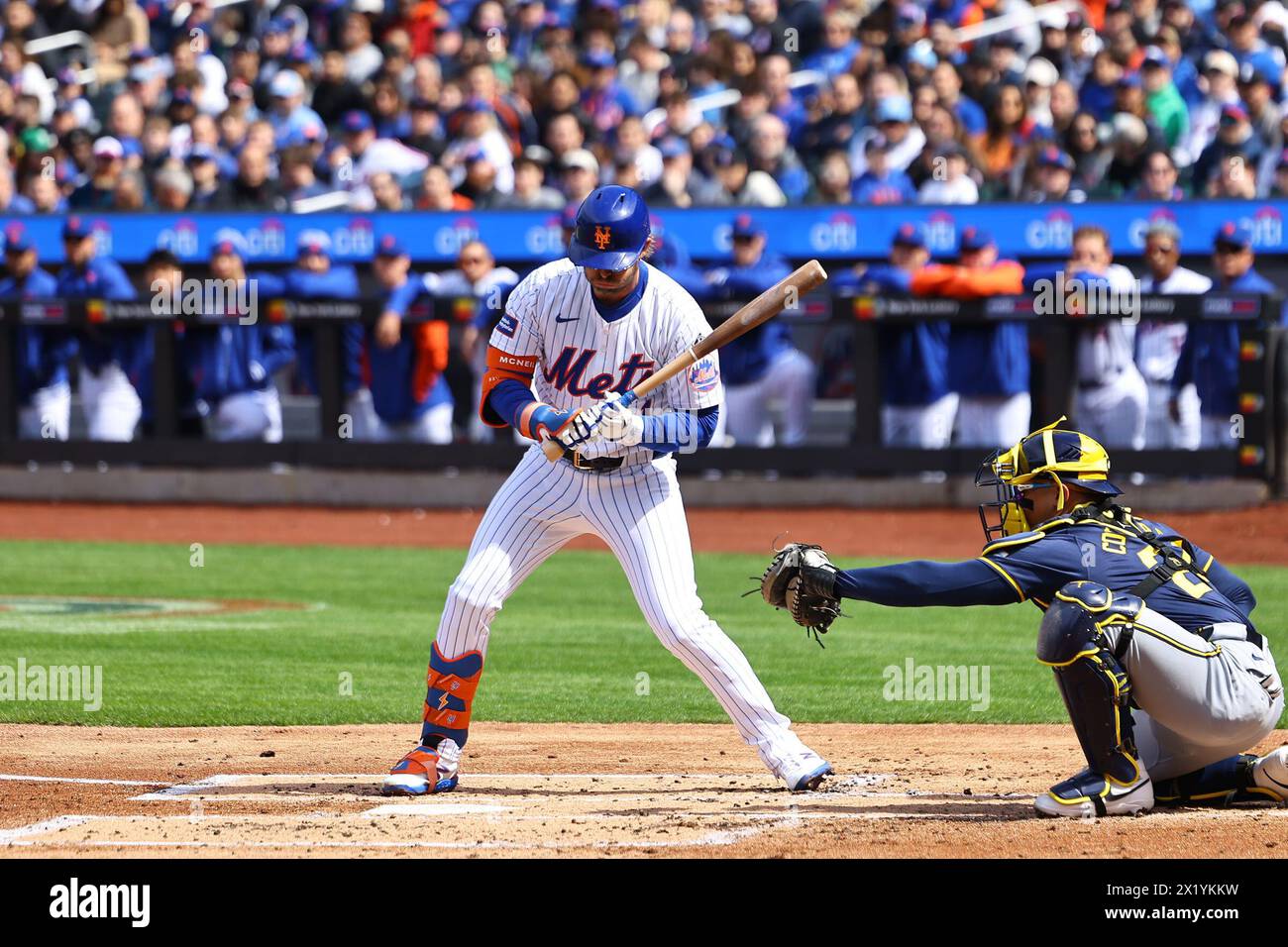 New York Mets Jeff McNeil #1 bats during the first inning of the ...