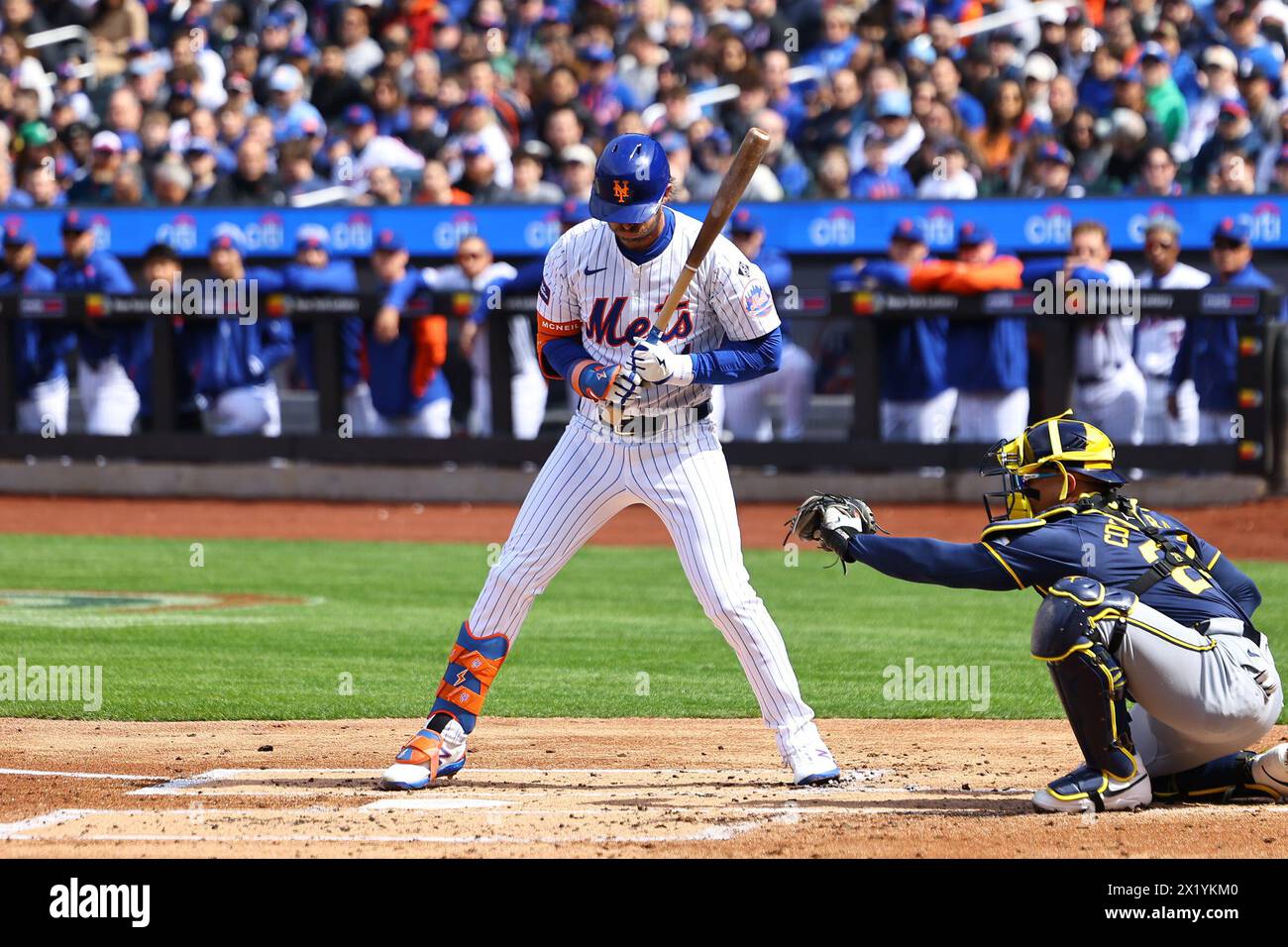 New York Mets Jeff McNeil #1 bats during the first inning of the ...