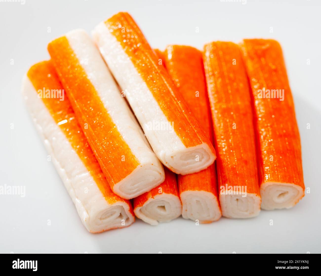 Seafood sticks imitation of crab meat Stock Photo - Alamy