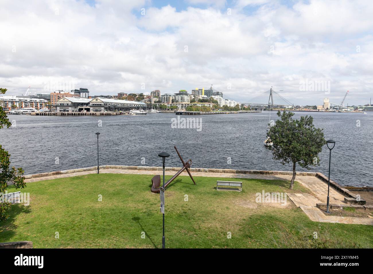 Peacock Point reserve on Sydney Harbour in Balmain, with views towards ...
