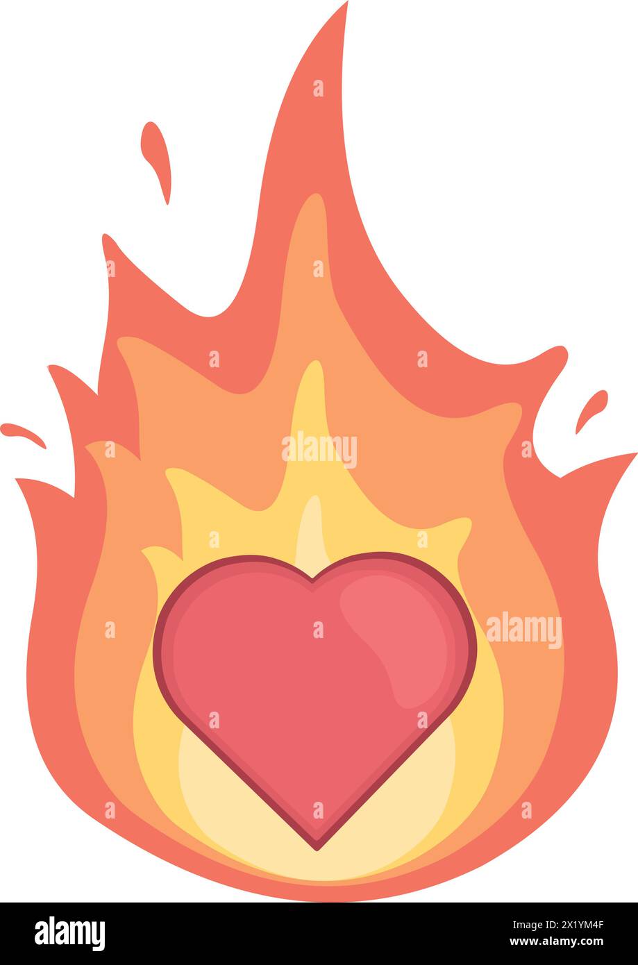 vector fire heart shape Stock Vector Image & Art - Alamy