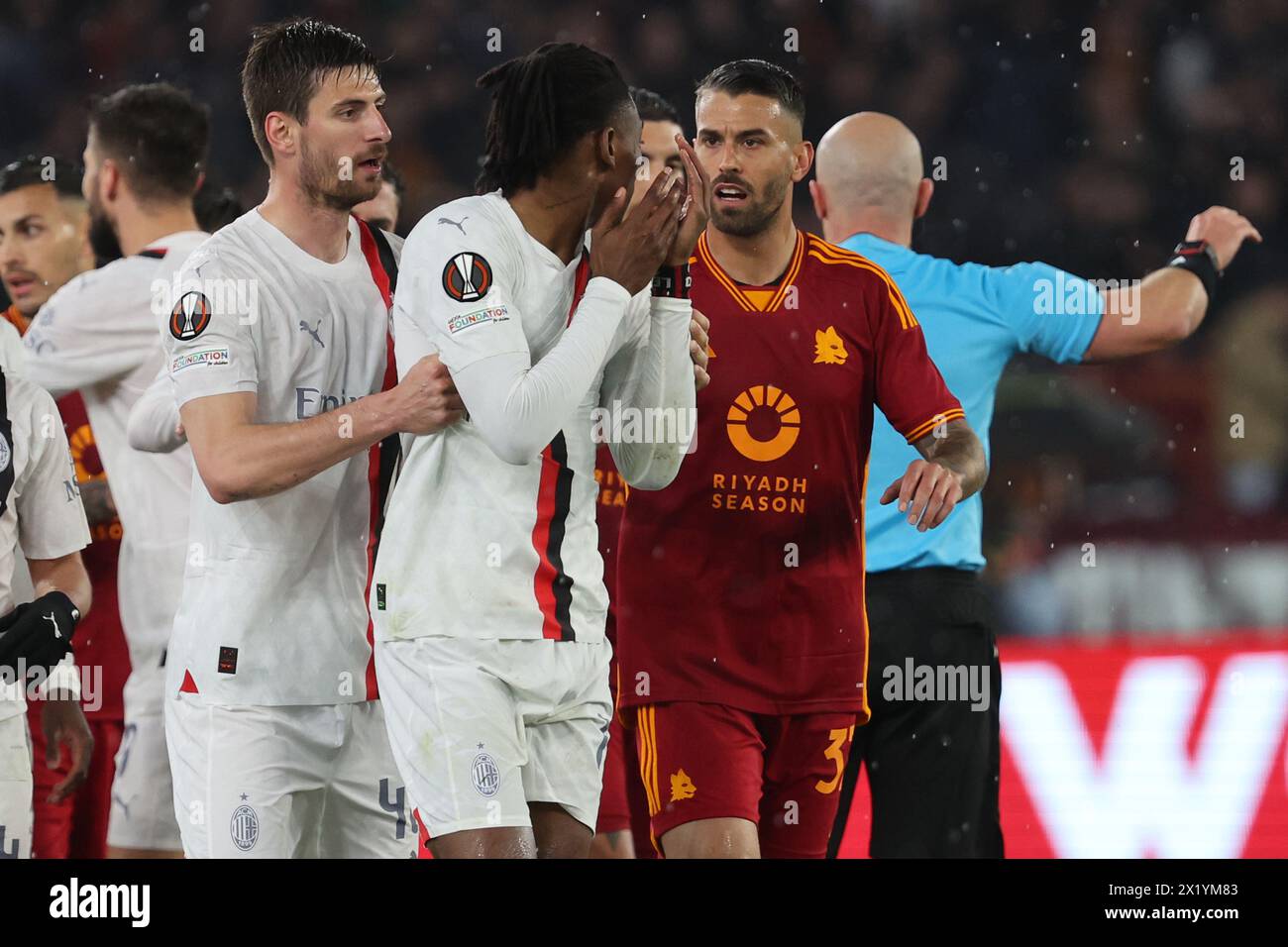Rome, Italy 18.04.2024: Rafael Leao of Milan Protest against Leandro ...