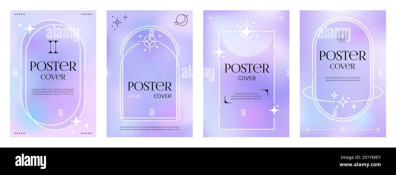 Modern aesthetic purple gradient Y2K posters and abstract backgrounds ...