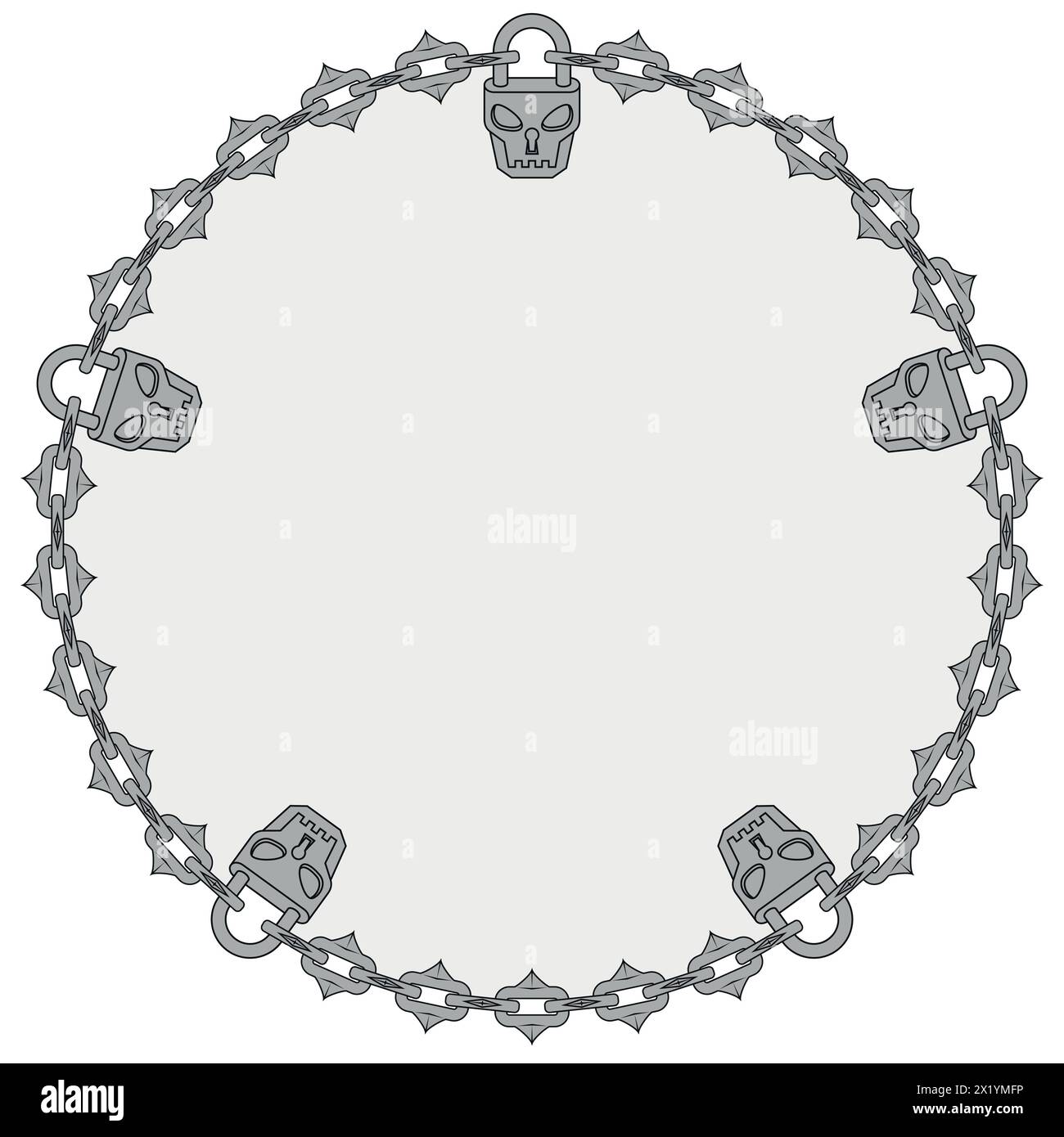 Vector design Circle with chains and padlock for dungeon and dungeons ...