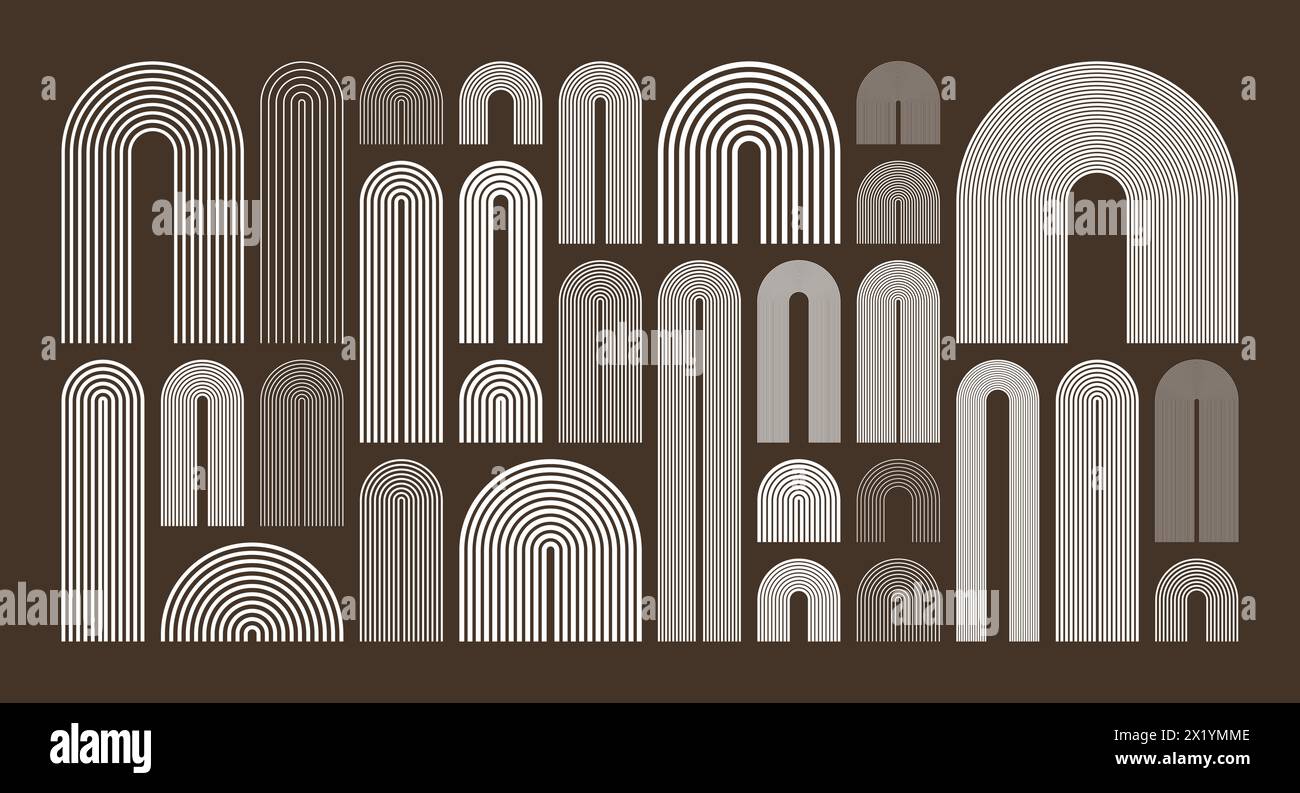 Mid century arch elements, modern geometric shapes. Contemporary design ...
