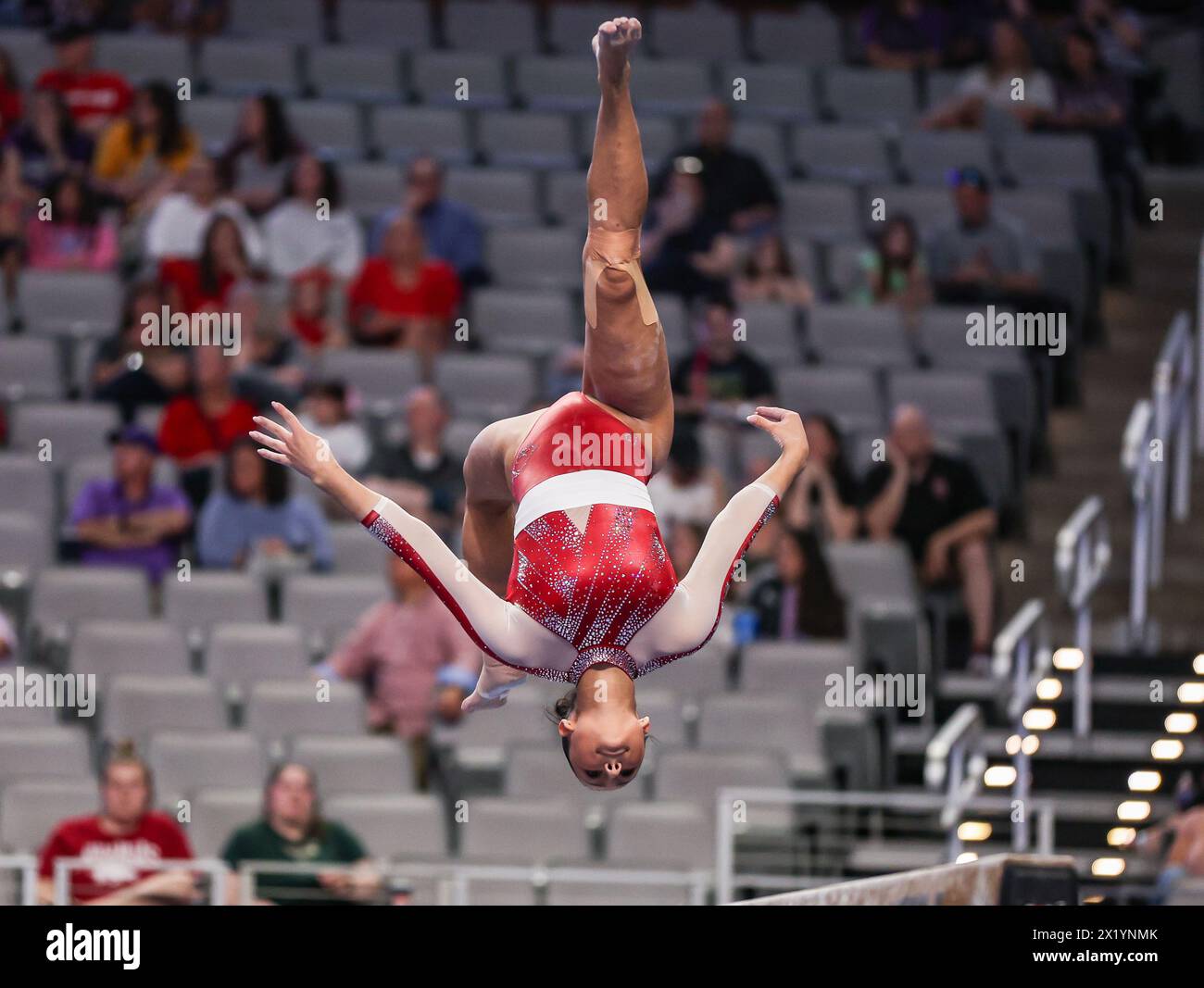 Fort Worth, TX, USA. 18th Apr, 2024. Arkansas' Maddie Jones competes on ...