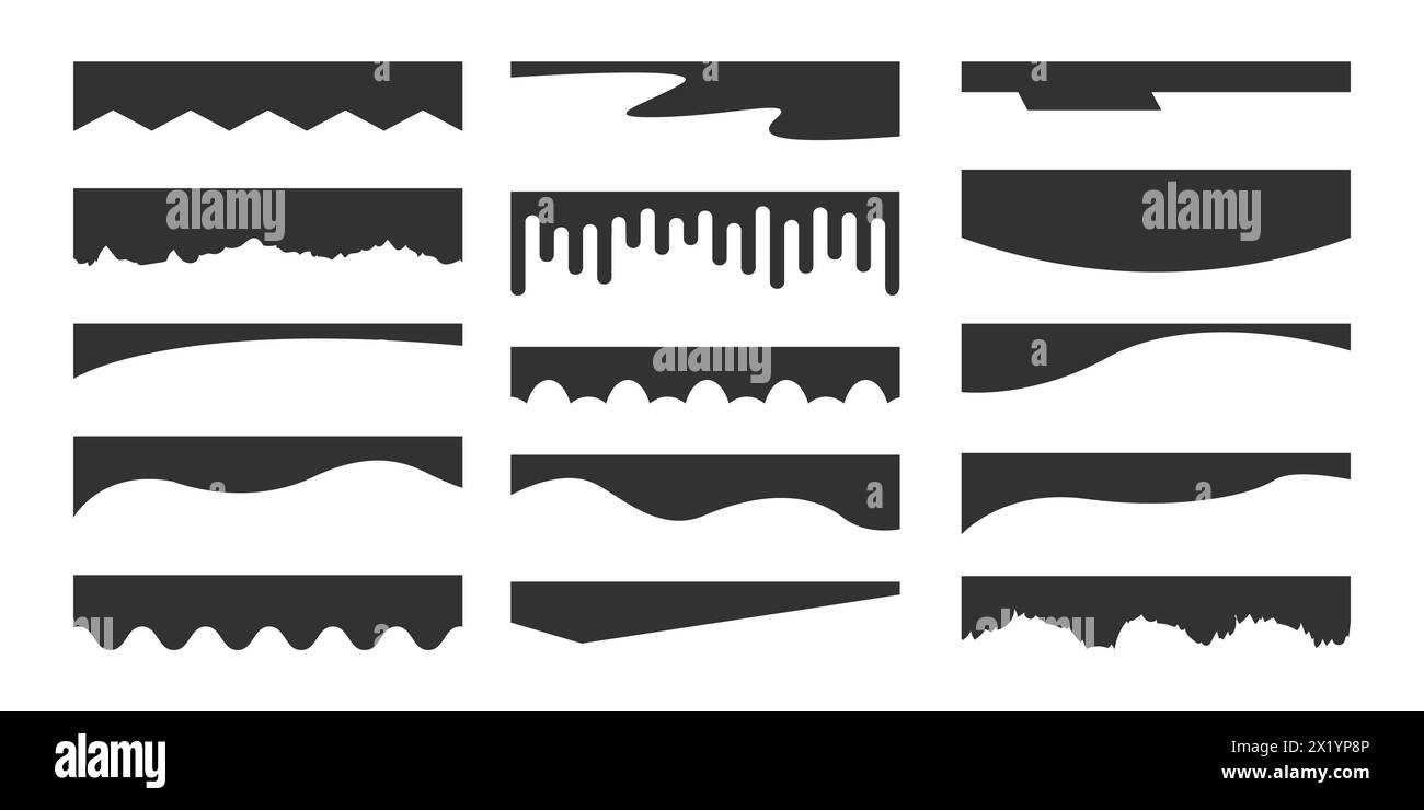 Header bottom divider, border higlight cover template, layout web page separator curve lines ...