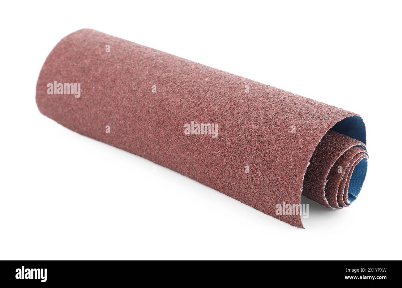 Rolled sheet of sandpaper isolated on white Stock Photo - Alamy