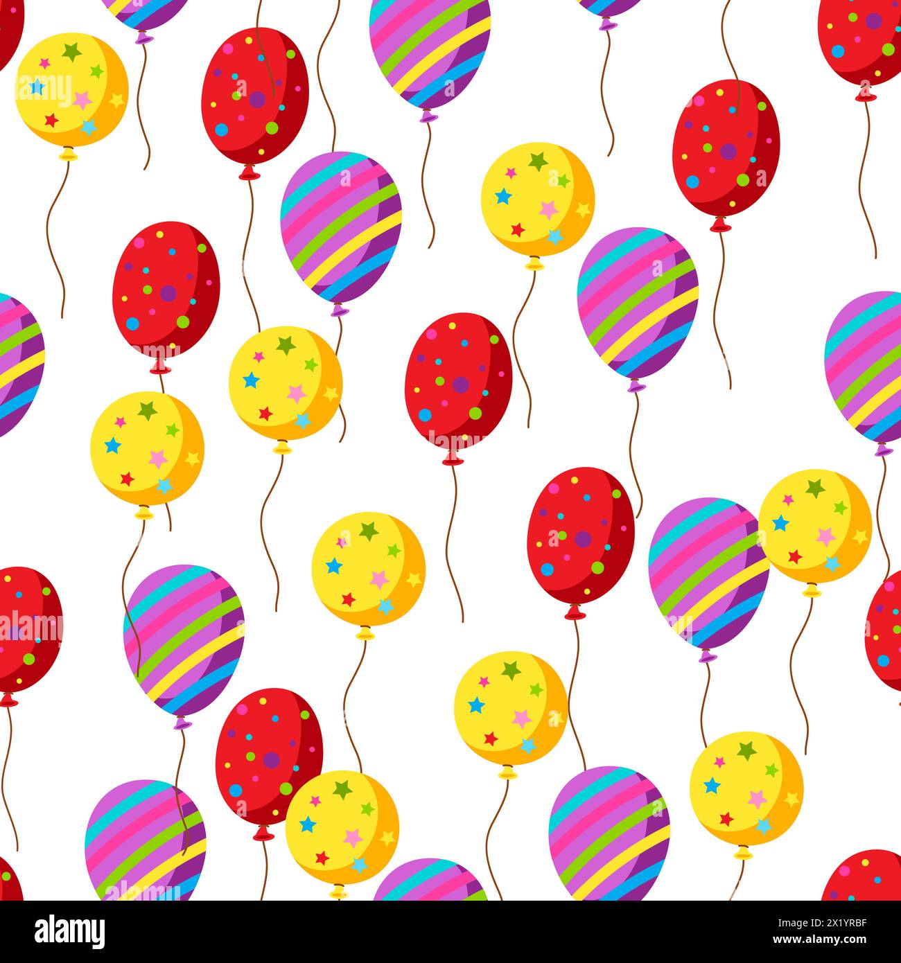 Color balloons pattern. Happy Birthday and party illustration Stock Vector Image & Art - Alamy