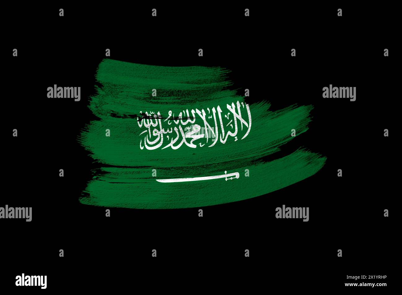 colored national flag of kingdom of saudi arabia with an Arabic ...