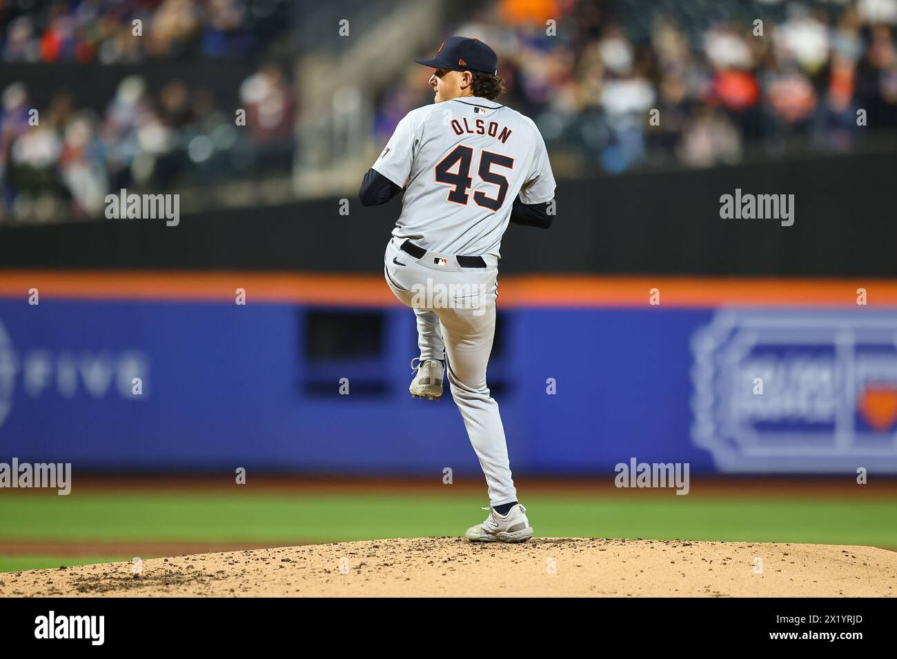 Detroit Tigers starting pitcher Reese Olson #45 throws during the third ...