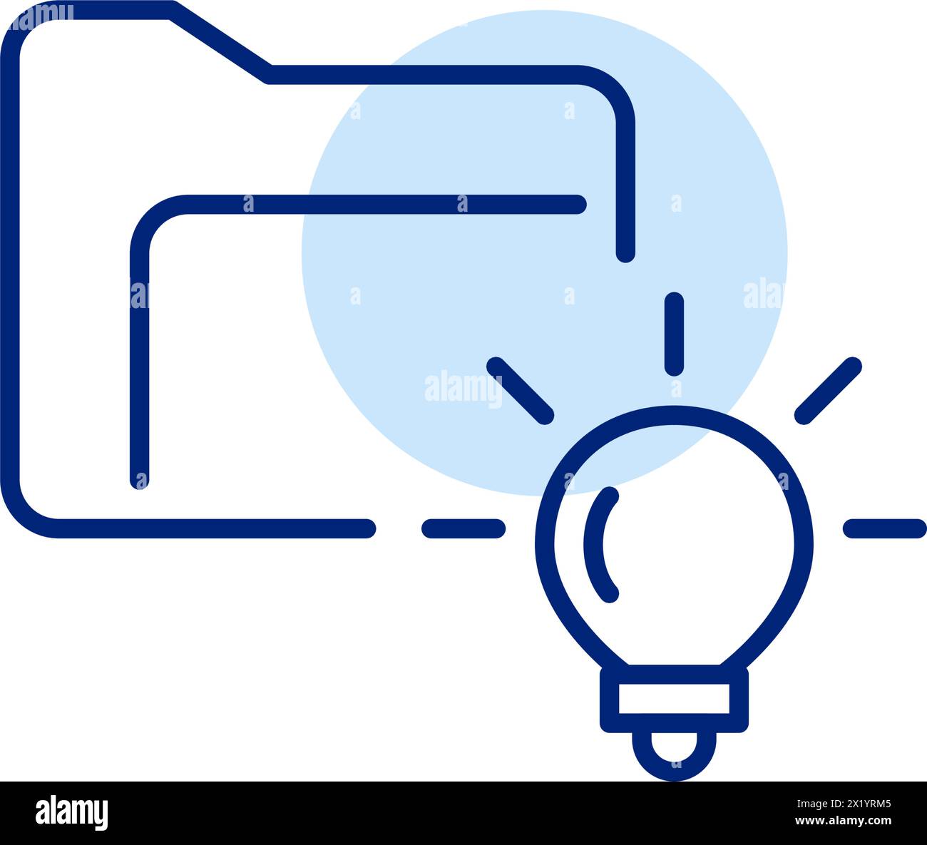 Digital Knowledge Repository Icon. A file folder and glowing lightbulb ...