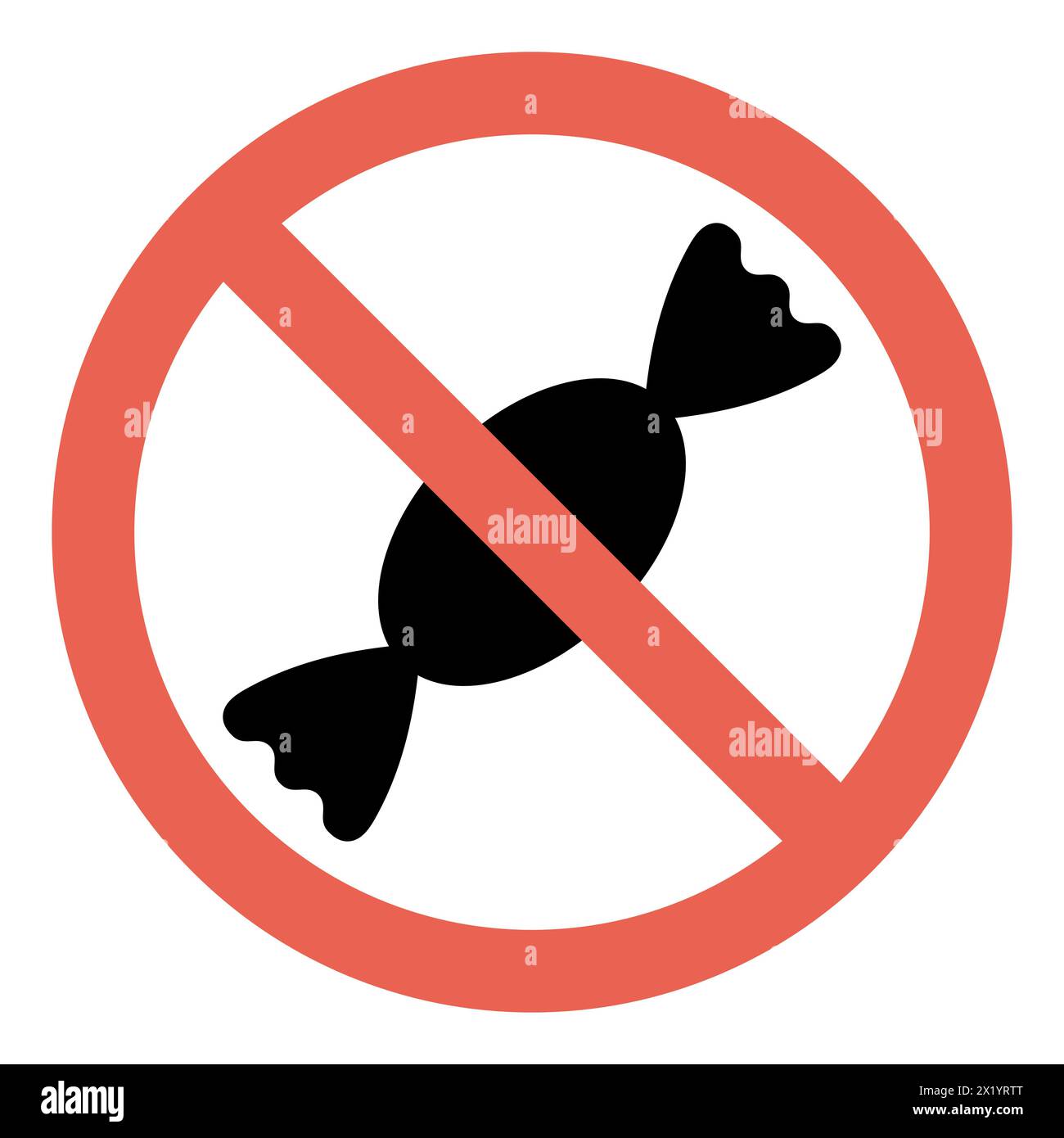 Icon sign crossed out candy, prohibition eating sweets with diabetes ...