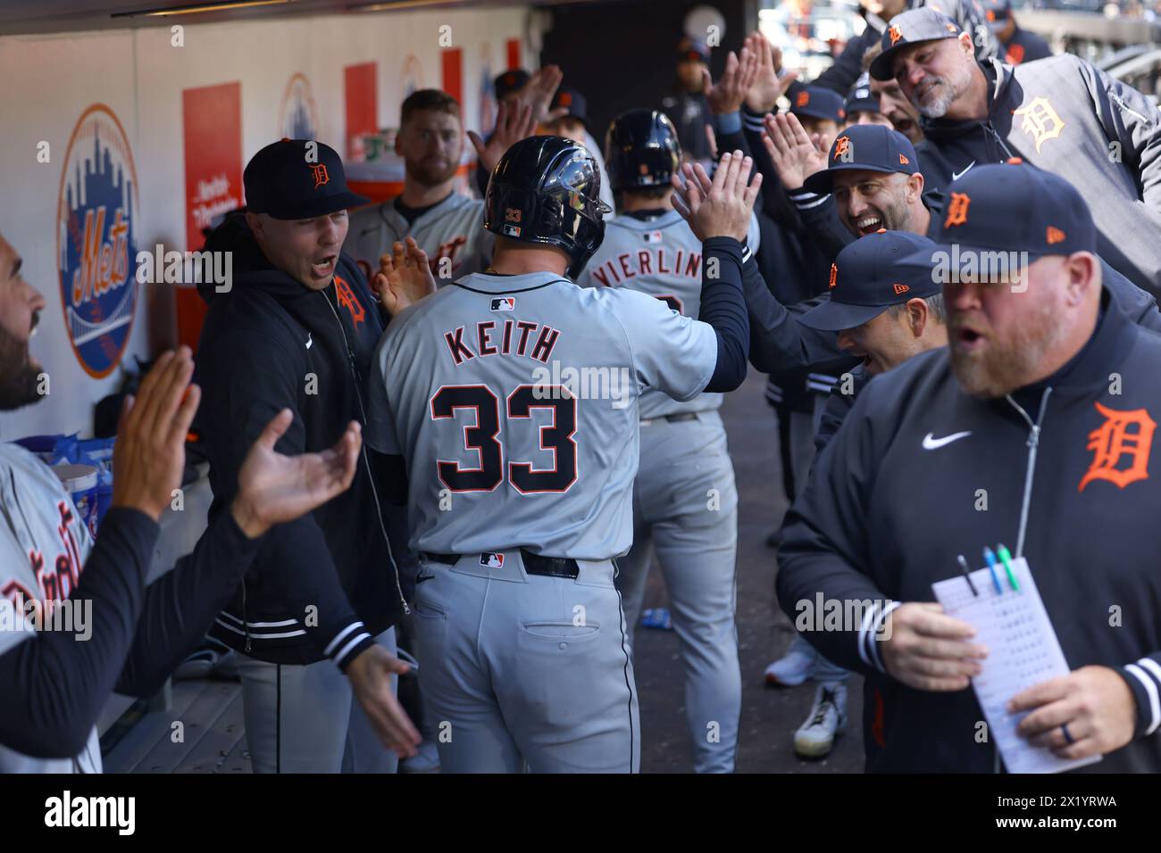 Detroit Tigers Colt Keith #33 rounds 3B to score during the eleventh ...