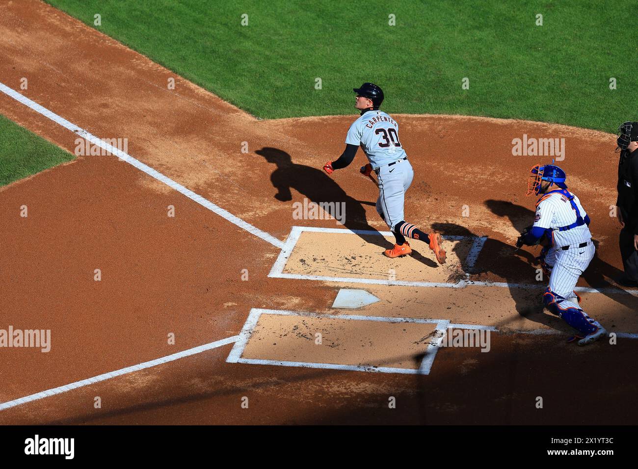 Detroit Tigers Kerry Carpenter #30 bats during the first inning of the ...