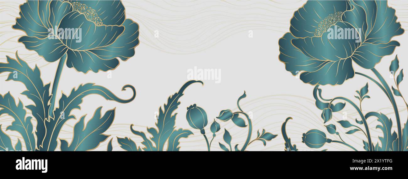 Elegant prestigious background template with peony flowers. The design ...