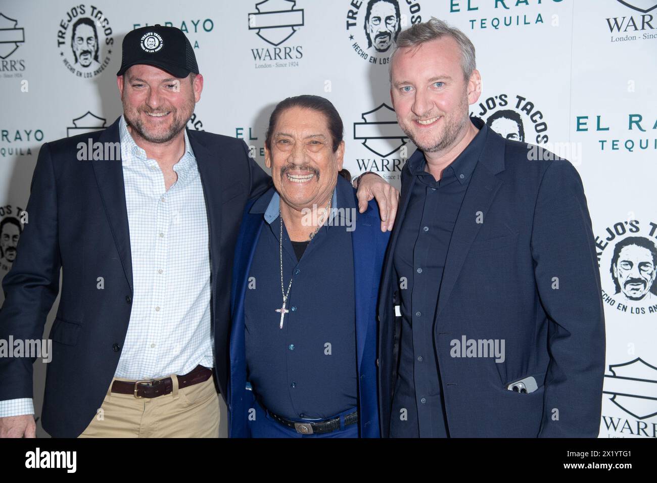 London, UK. 18 Apr, 2024. Pictured: (L-R) - Jerome Armit, Danny Trejo ...
