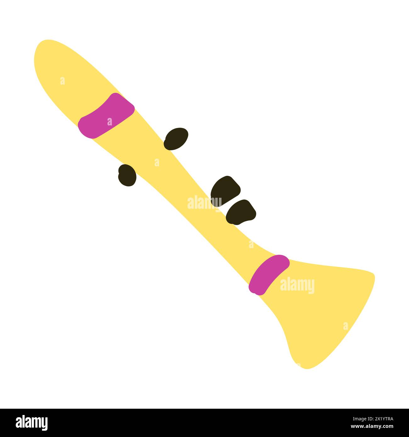 Cartoon illustration flute musical instrument hi-res stock photography ...