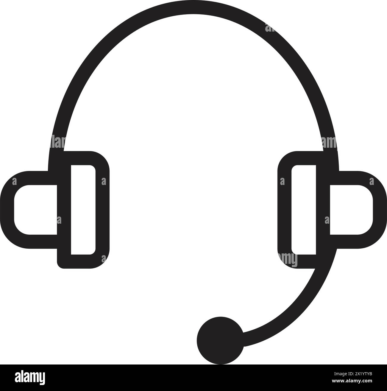 Headphone icon line design template isolated illustration Stock Vector ...