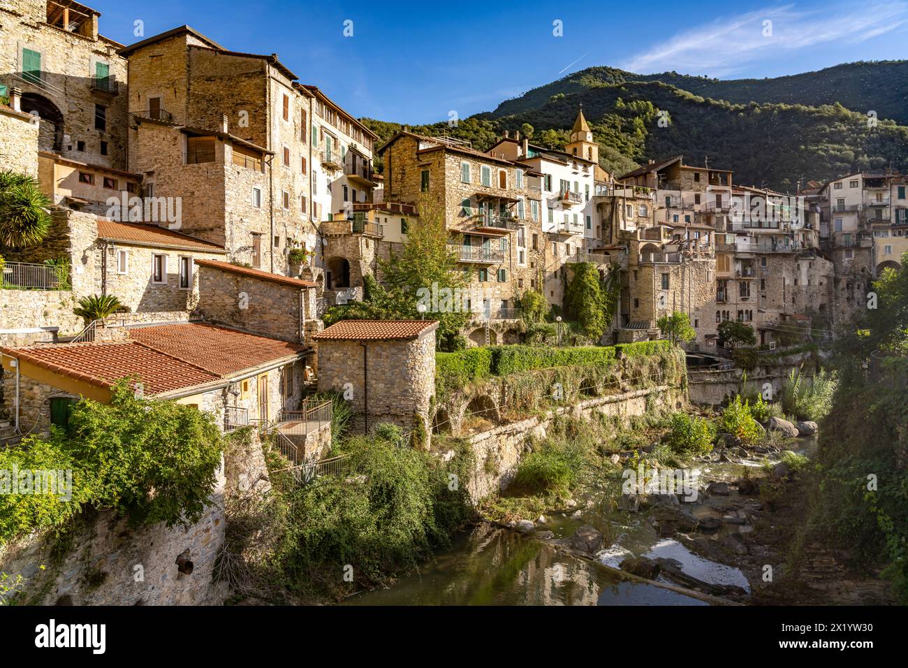 The medieval village of Rocchetta Nervina in the Val Nervia valley ...
