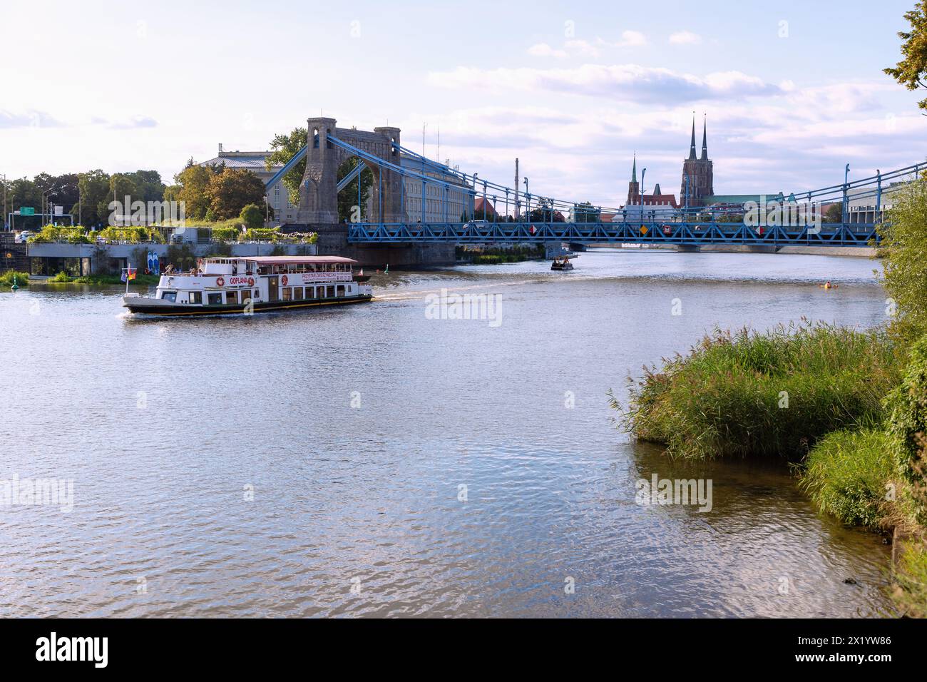 Oder (Odra) and Grunwald Bridge (Most Grunwaldzki) with a view of ...