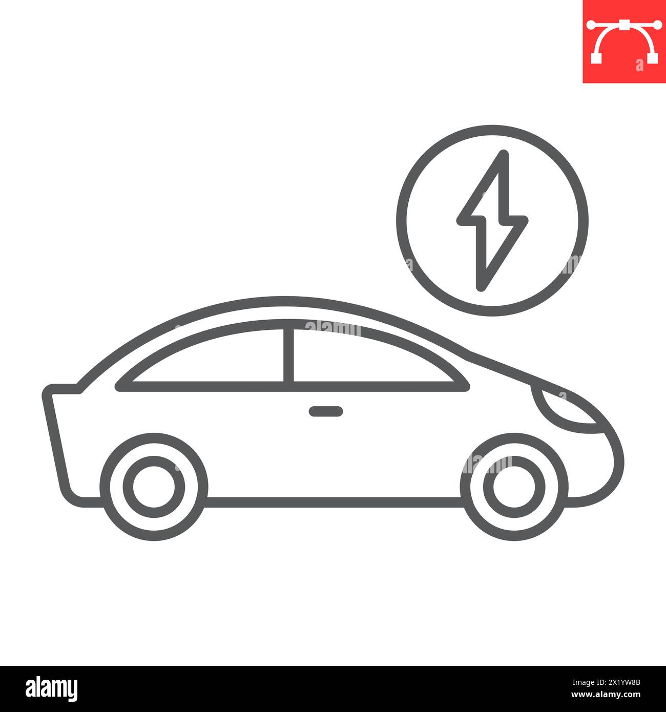 Electric car line icon, ecology and transport, electro vehicle vector ...