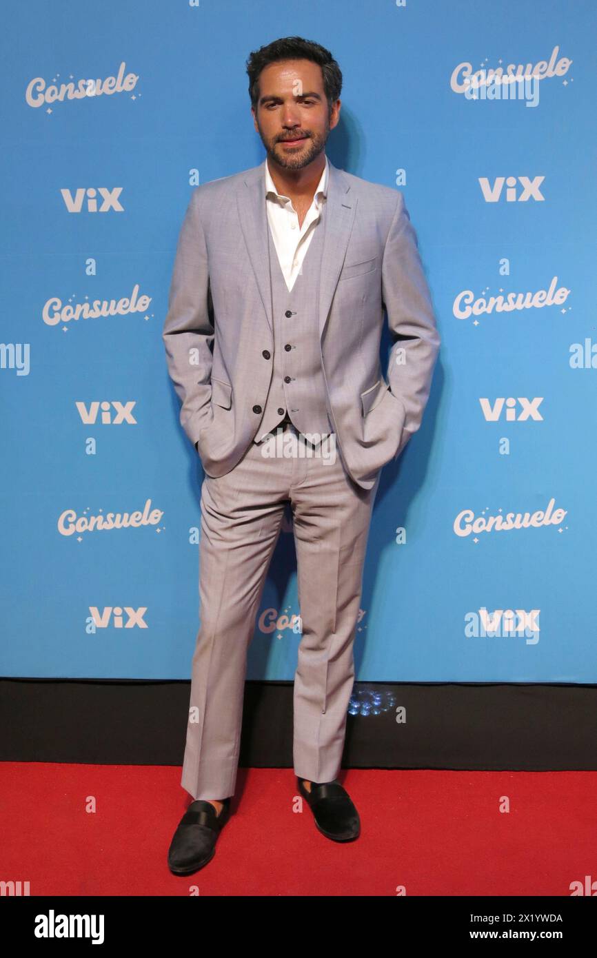 Mexican actor Erick Chapa poses for a photo on the red carpet for the ViX series "Consuelo", in ...