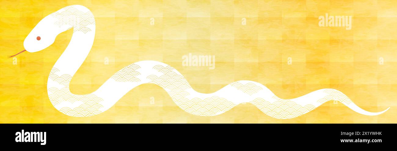 Japanese traditional background with snakes and gold, New Year's ...