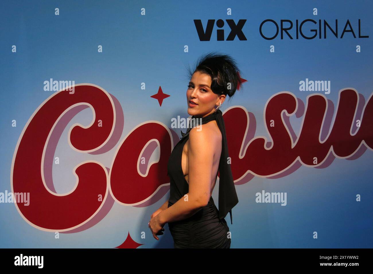 Mexican actress Cassandra Sanchez Navarro poses for a photo on the red carpet for the ViX series ...