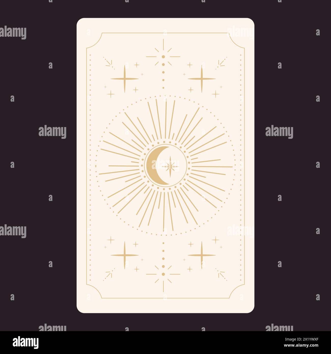 Tarot reverce border card frame gold line border celelstial mystery ...
