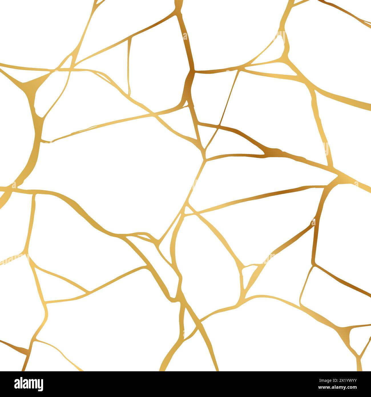 Gold kintsugi crack repair marble texture vector illustration isolated ...