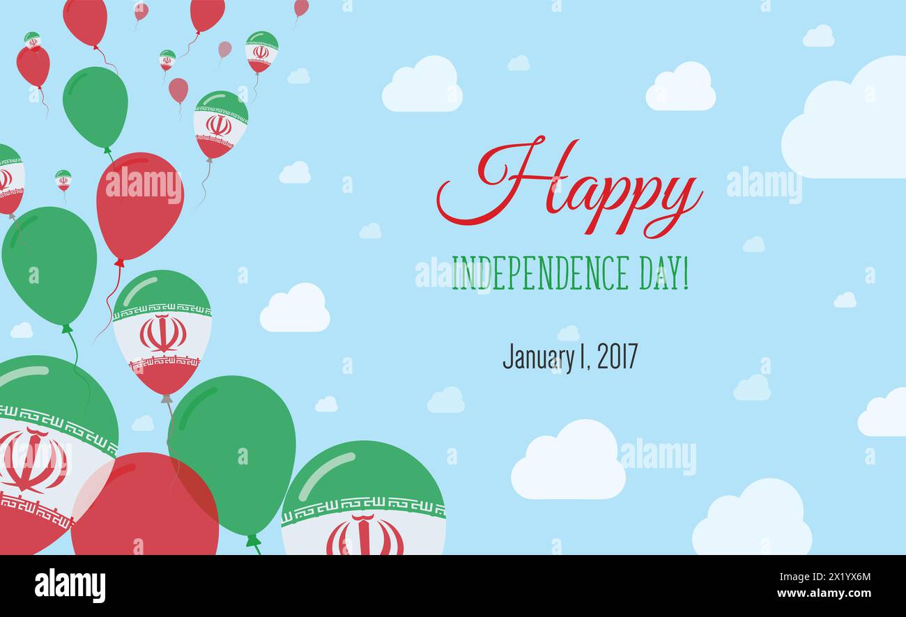 Islamic Republic Of Iran Independence Day Sparkling Patriotic Poster ...