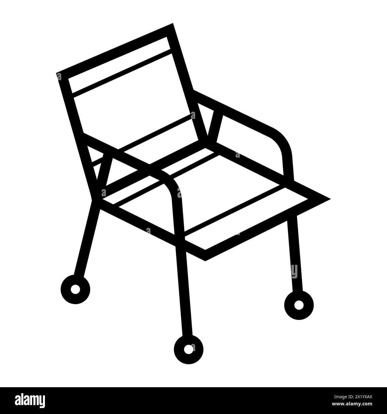 Tourist folding chair icon. Travel camping equipment for survival in ...