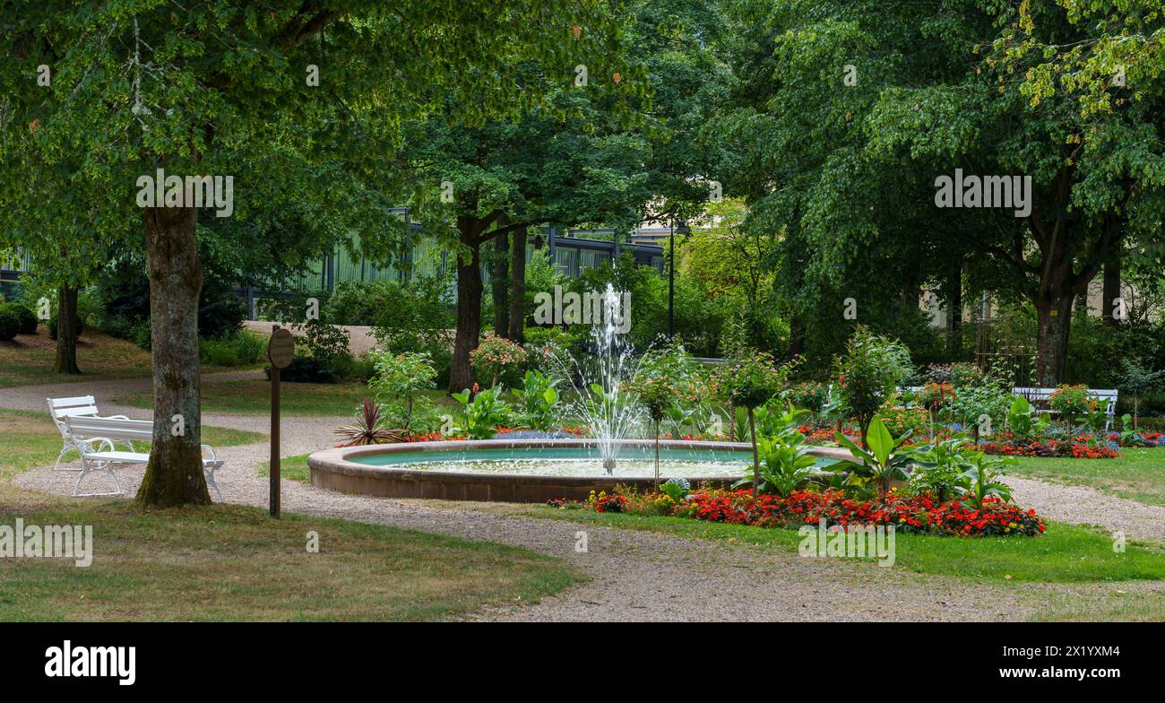 Spa park in the Bavarian state spa Bad Bocklet, Bad Kissingen district ...