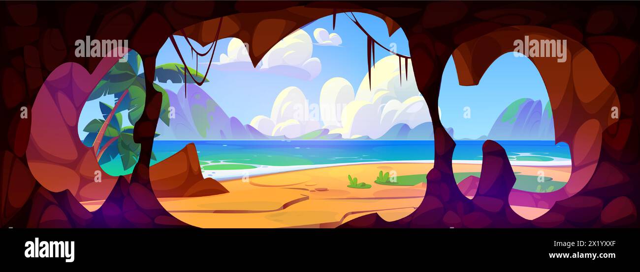 Blue cave seaside view Stock Vector Images - Alamy