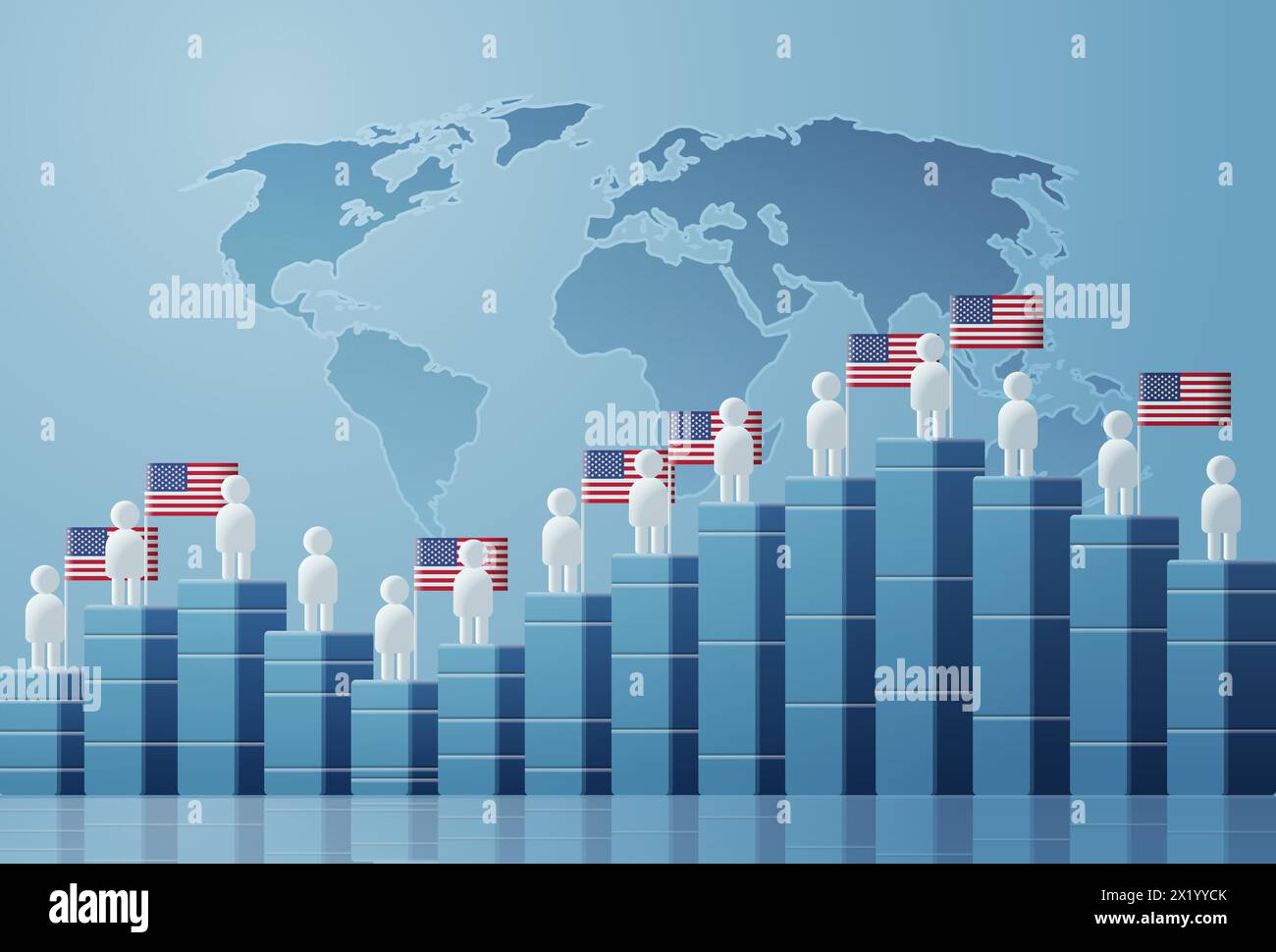 people icons with usa flags election day concept person symbols for ...