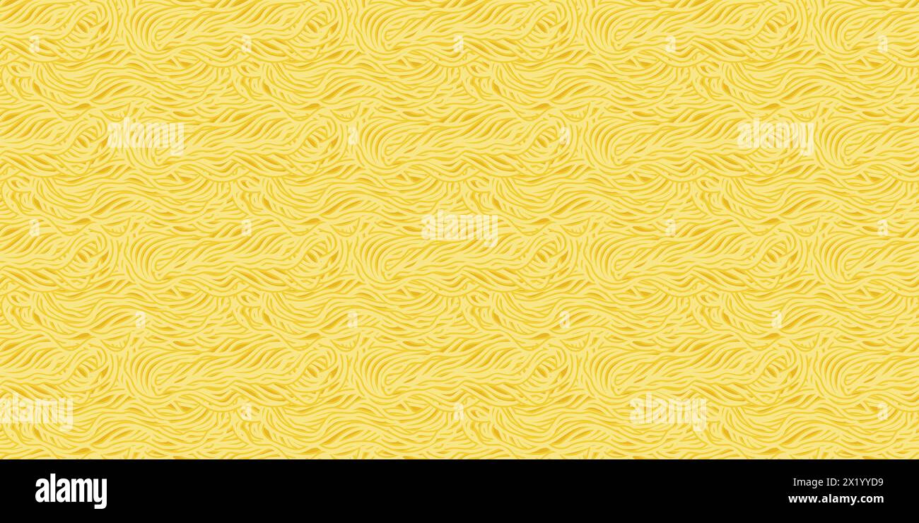 Yellow pasta background with ramen. Seamless pattern with spaghetti ...