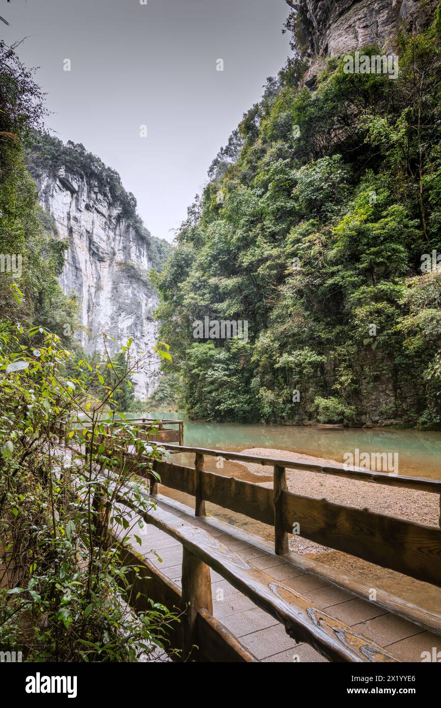 River at Wulong National Park, Chongqing, China the most famous place ...