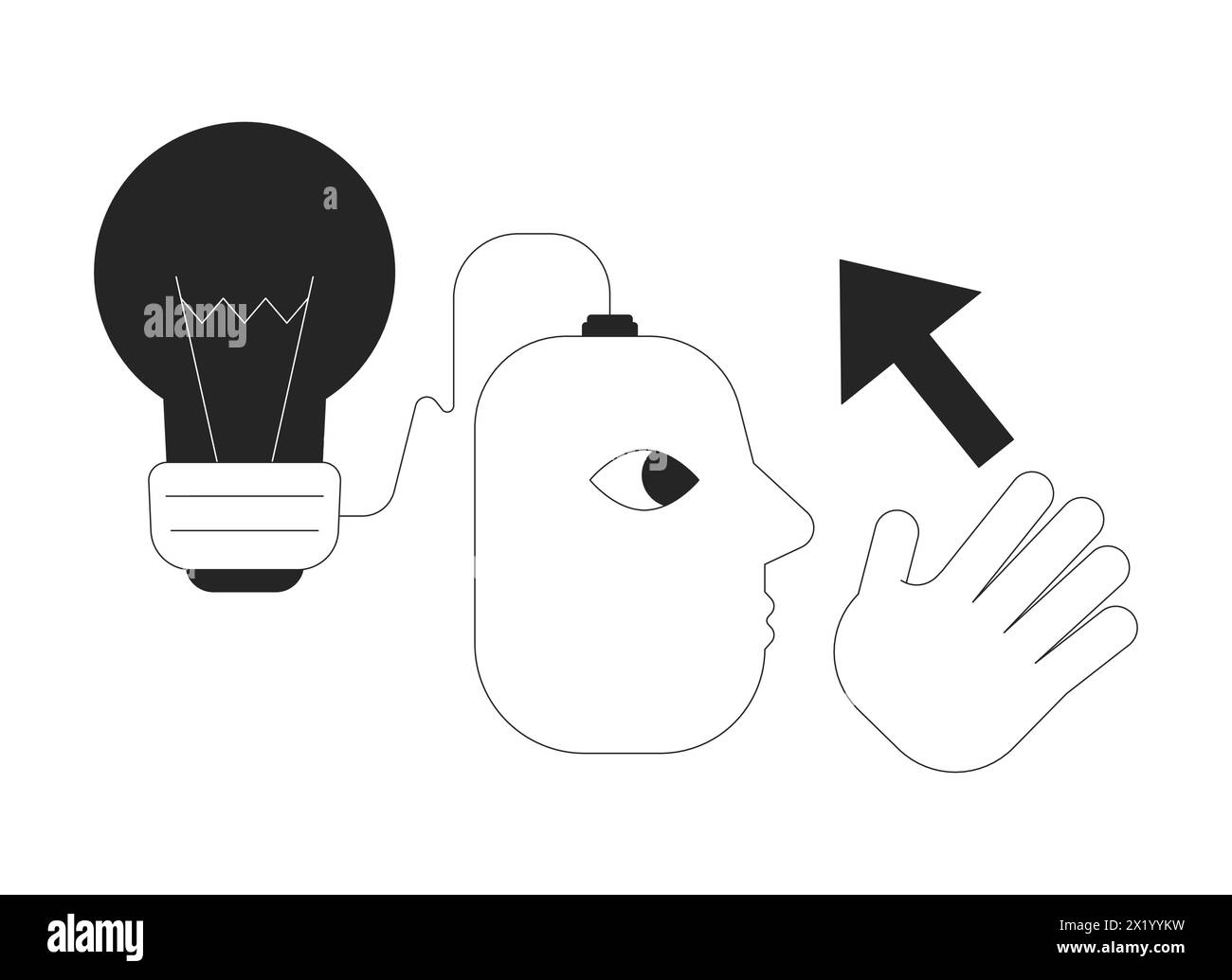 Innovative ideas generating black and white 2D line cartoon character ...