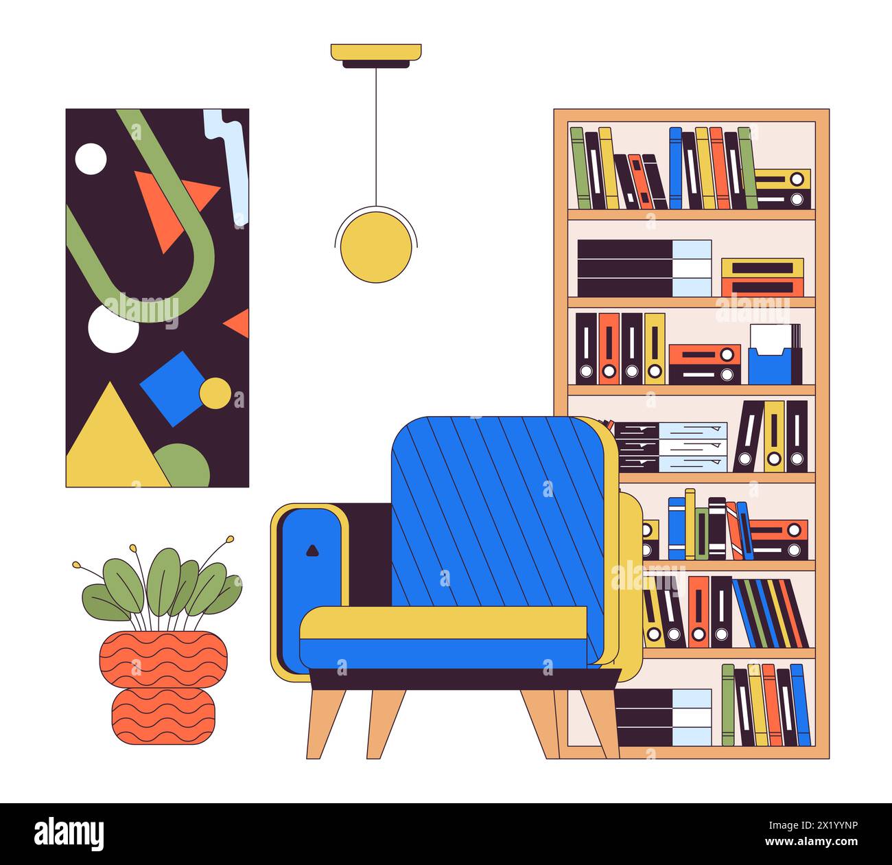 Place to rest at home 2D linear cartoon object Stock Vector Image & Art ...