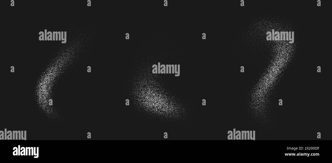 White powder splashes set. Salt, sugar of flour splattered granules ...