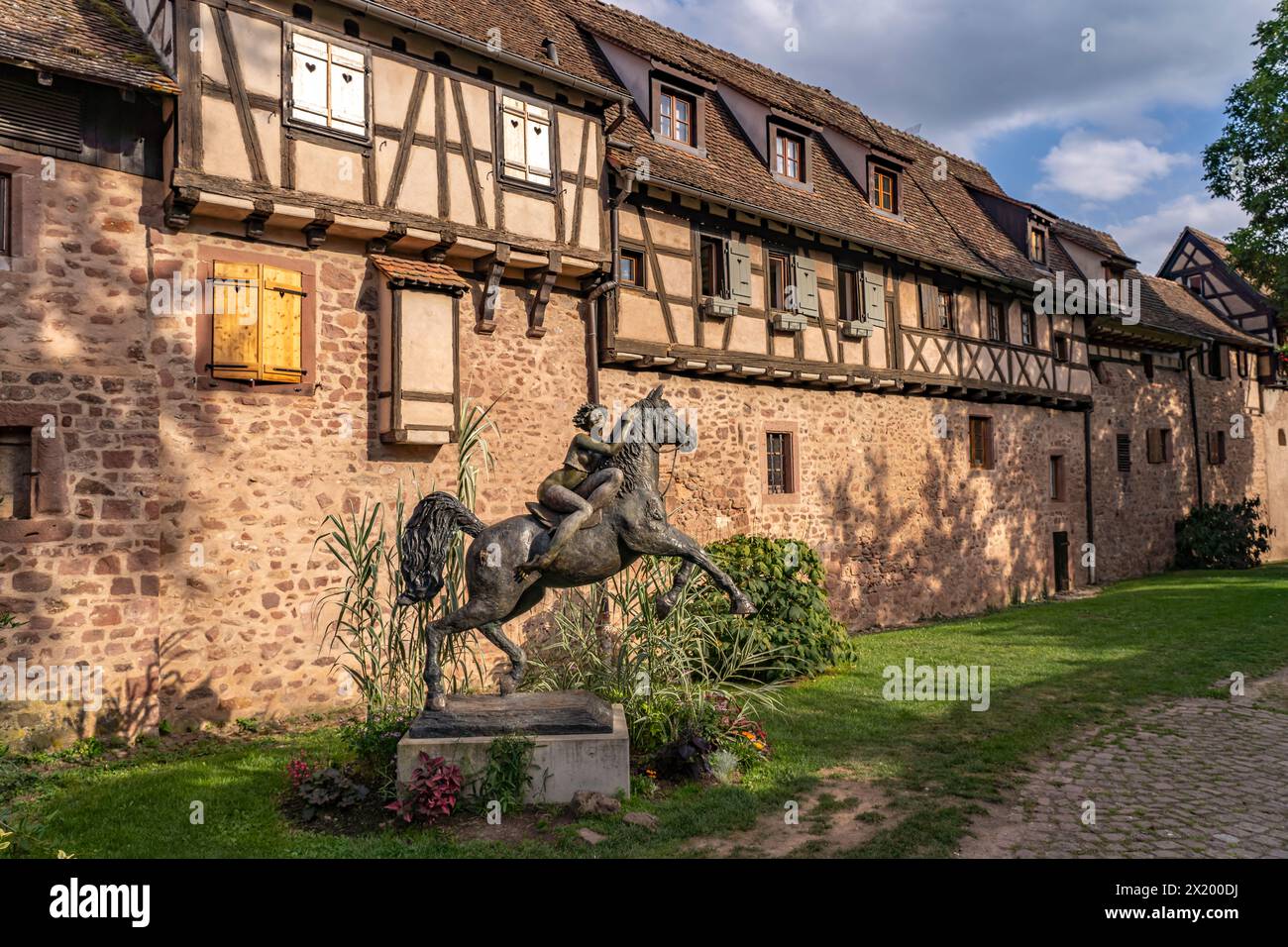 Statue of a riding woman with horse La Dame du Parc by artist Josepha ...