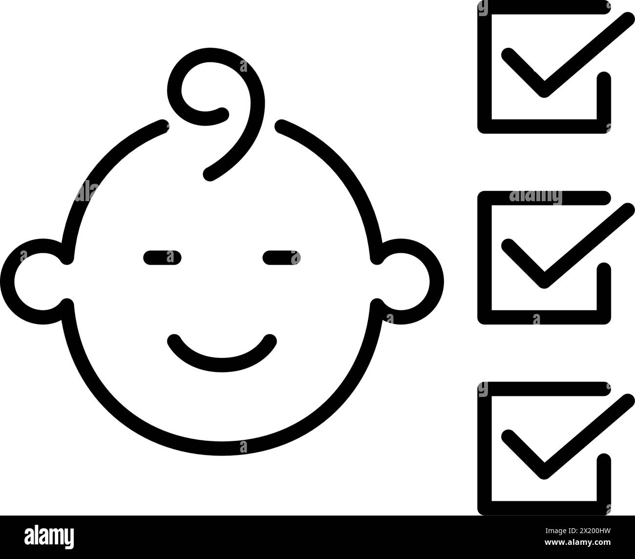 Infant and check list, approve marks. Health monitoring checkup in ...