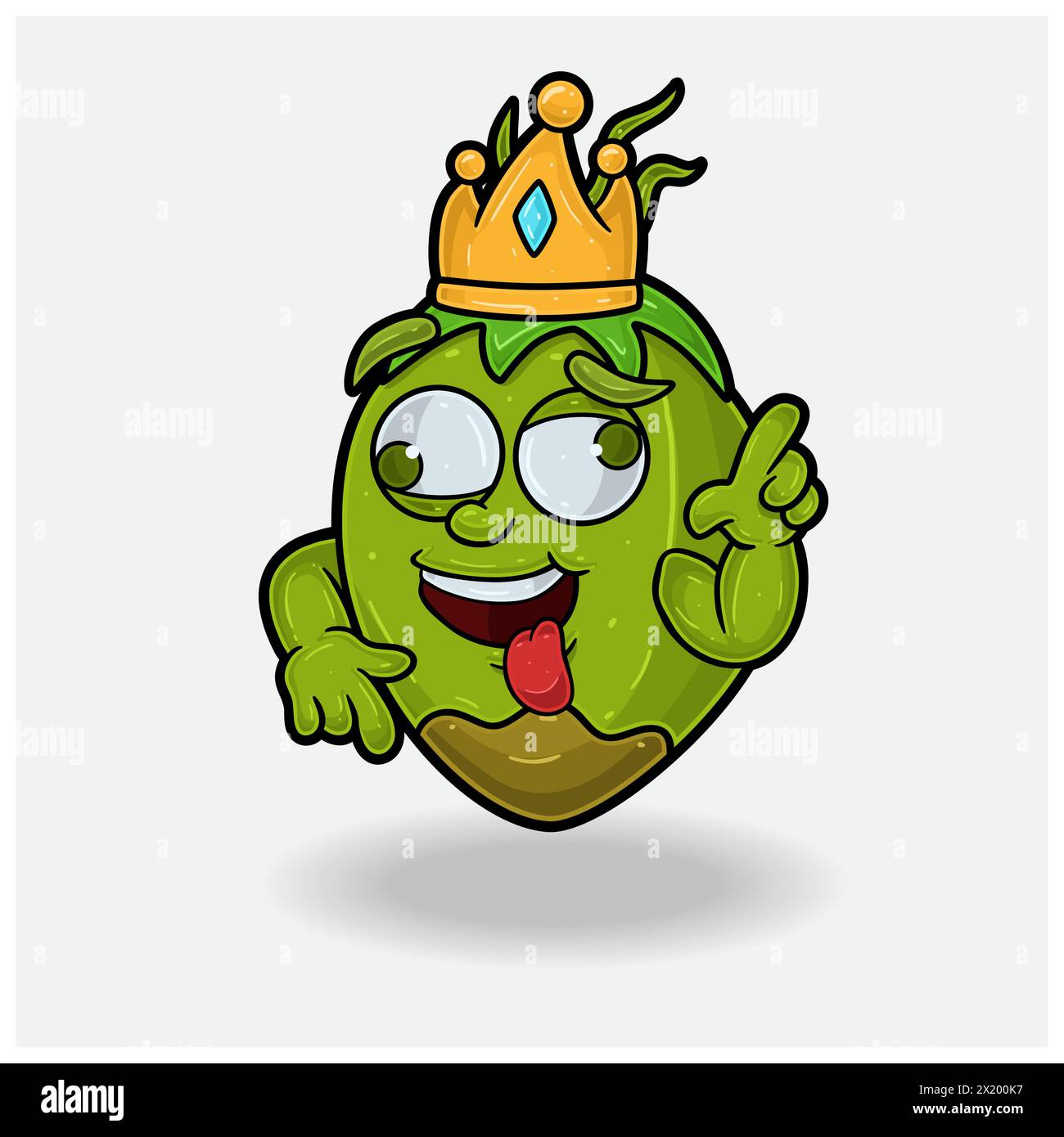 Crazy expression with Coconut Fruit Crown Mascot Character Cartoon ...