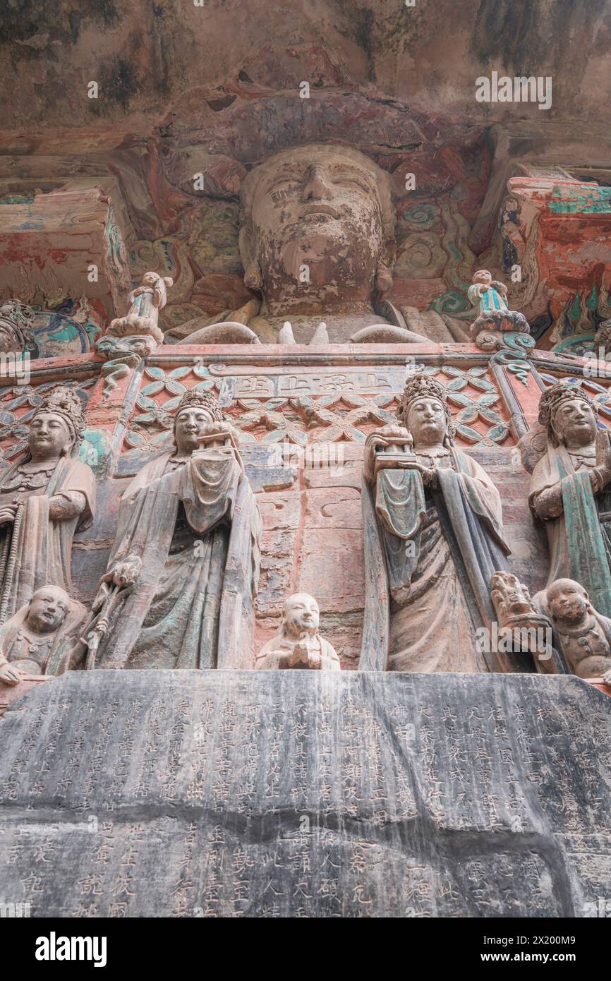 JANUARY 25, 2021, DAZU, CHINA: Ancient Giant Buddhist Hillside Rock ...