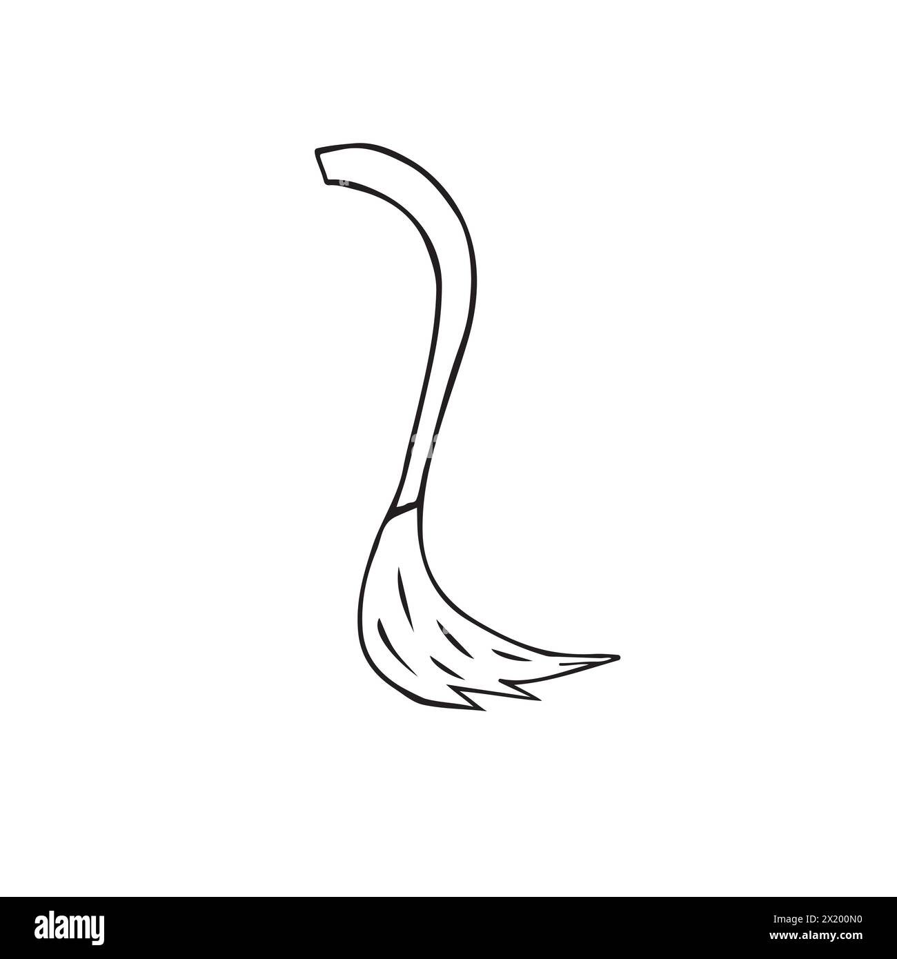 Vector hand drawn doodle sketch cow donkey tail isolated on white background Stock Vector Image ...