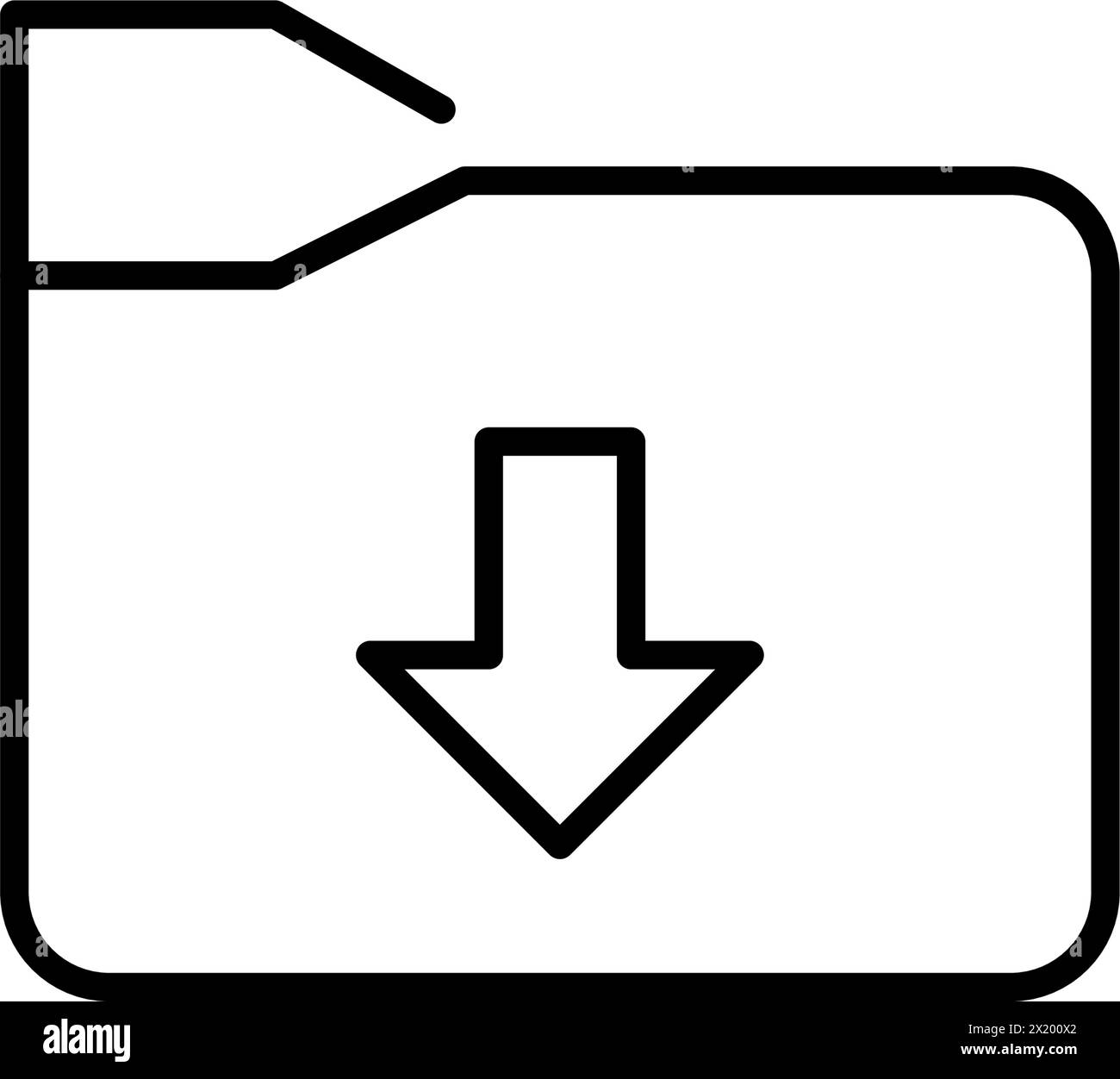 File folder with arrow pointing down. Downloading files. Pixel perfect ...