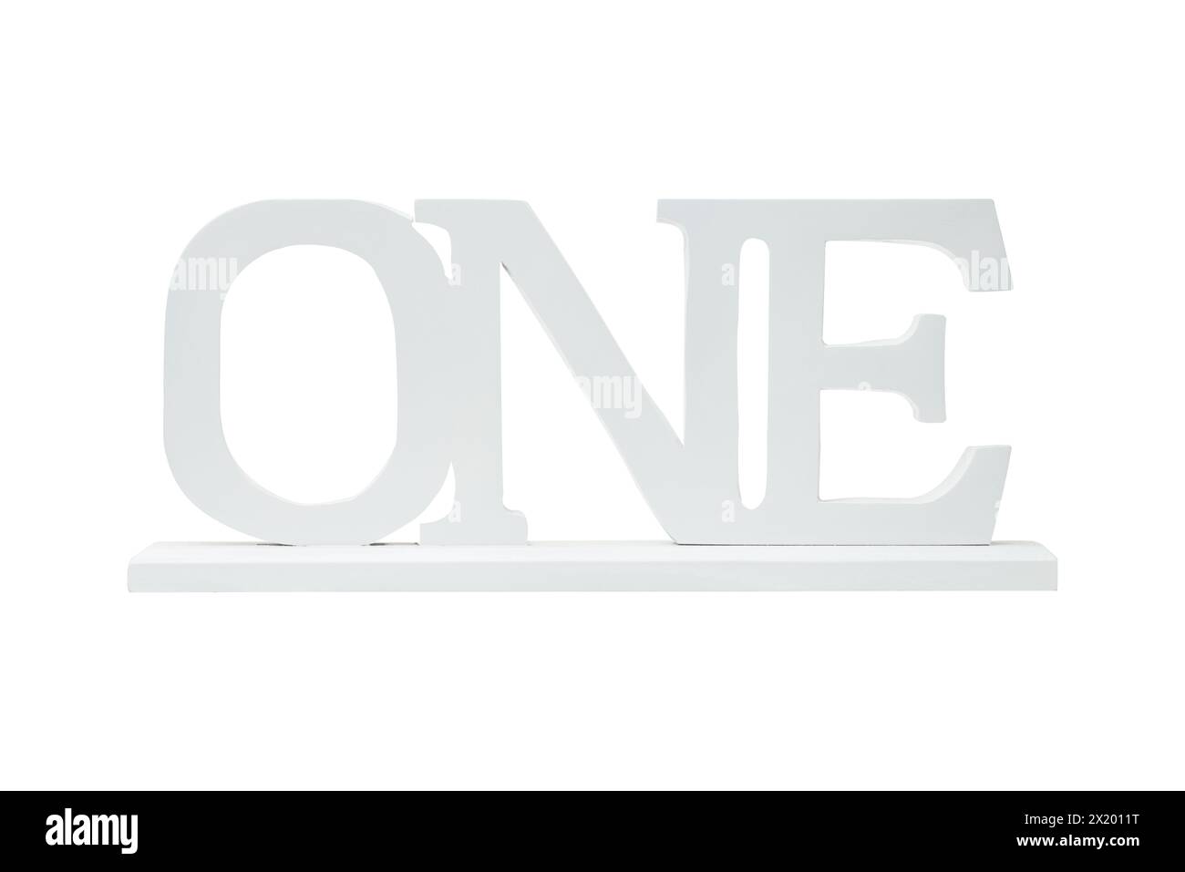 Wooden letters cutout of the word one prop for first year birthday cake ...