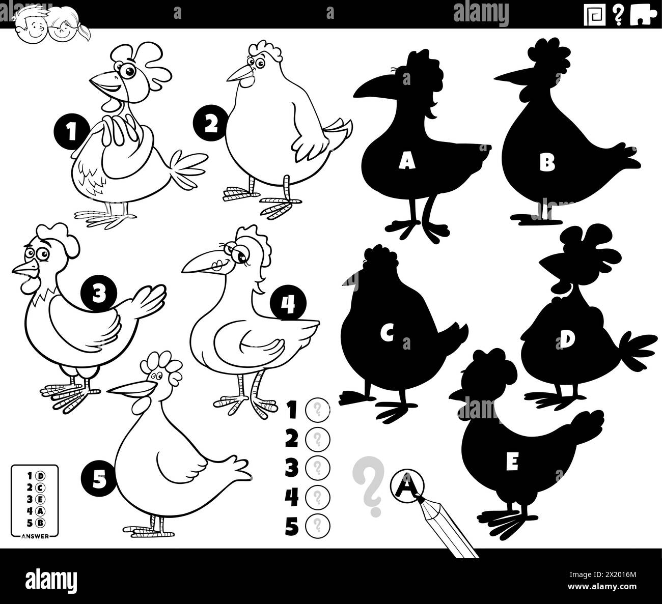 Cartoon hen Black and White Stock Photos & Images - Alamy