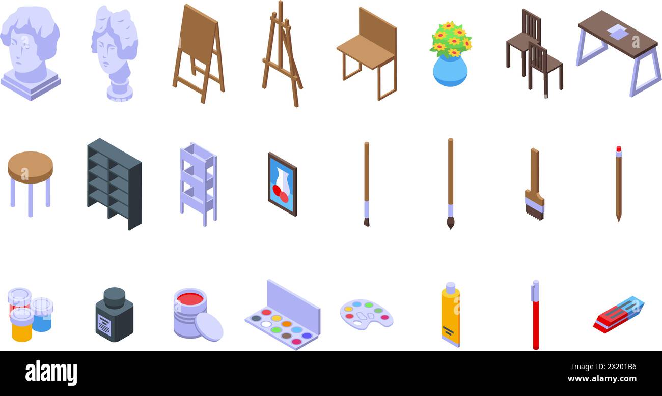 Painters workspace Stock Vector Images - Alamy